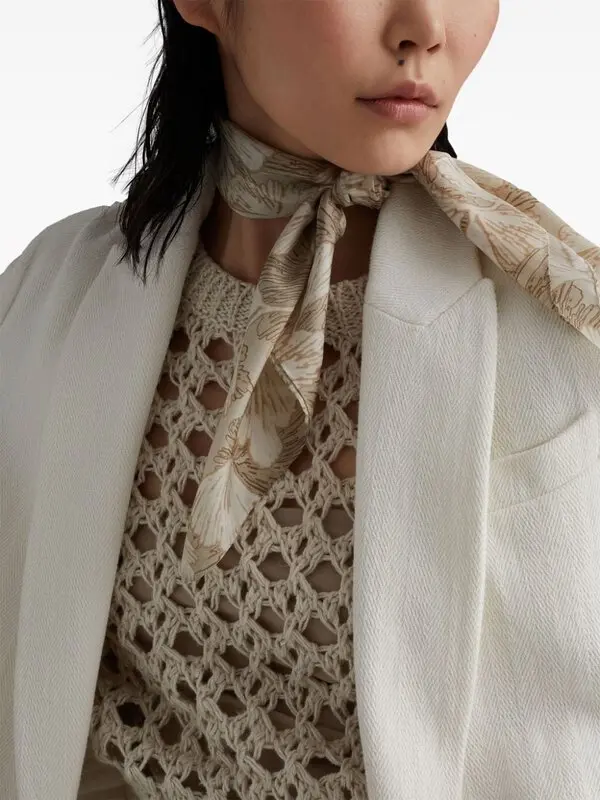 Brunello Cucinelli Floral-print Silk Scarf