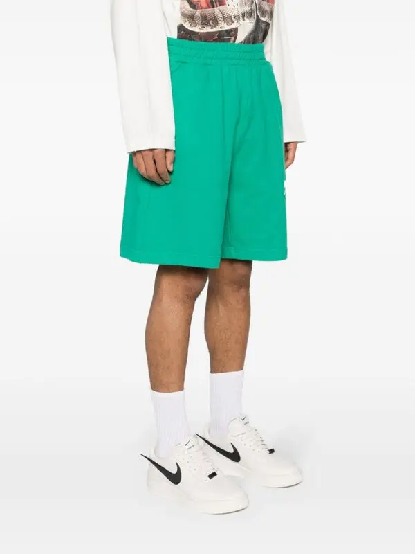 Palm Angels Palm Cotton Track Shorts - Green