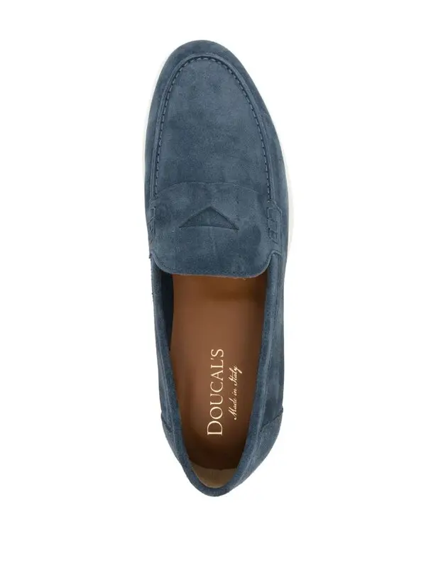 DOUCAL'S Suede Penny Loafers - Blue