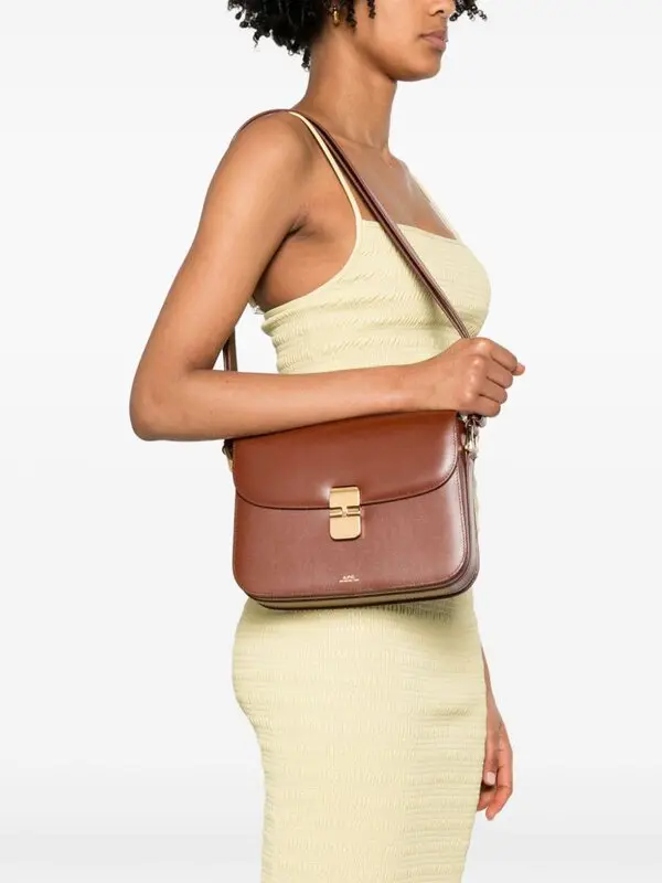 A.p.c. Grace Leather Cross Body Bag - Brown