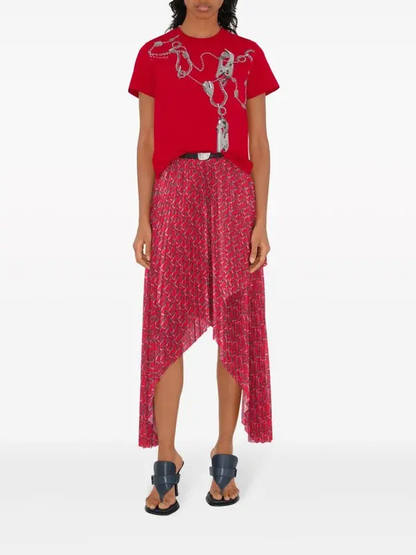 Burberry Knight Hardware Cotton T-shirt - Red