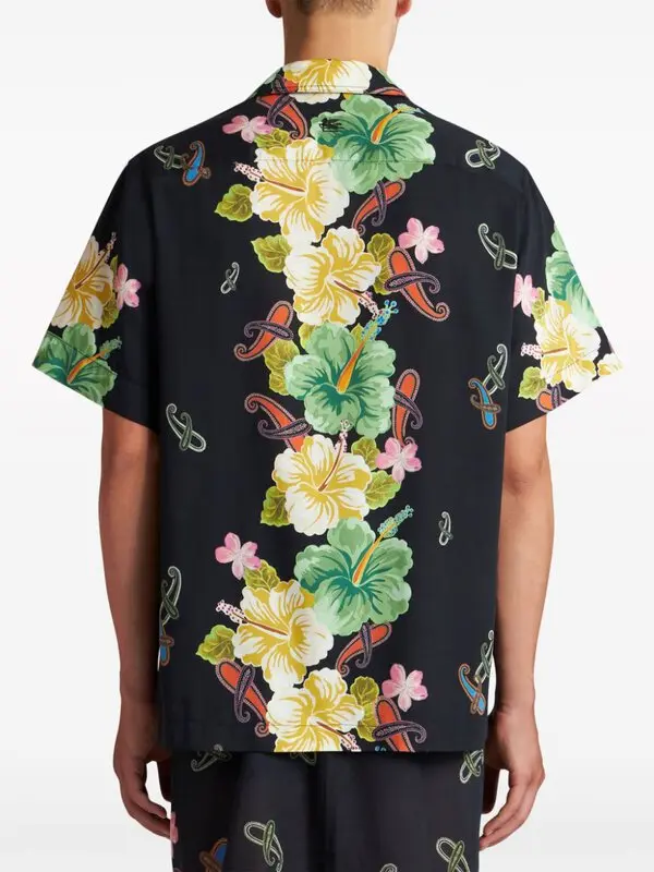 Etro Floral-print Cotton Shirt - Black