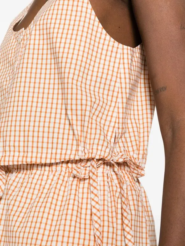 FORTE_FORTE Checked Cropped Top