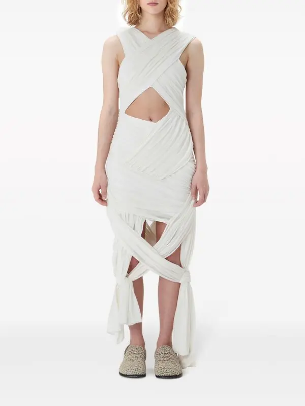 JW Anderson Draped Wrap Midi Dress