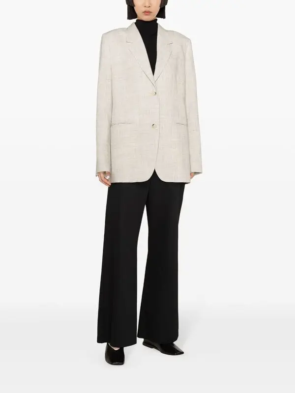 TOTEME Single-breasted Twill Blazer - Neutrals