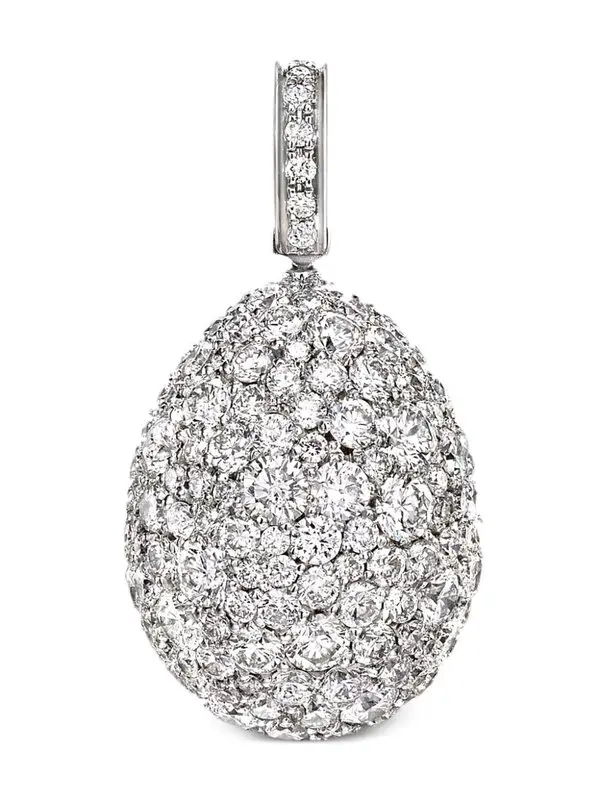 Faberge 18kt White Gold Diamond Charm - Silver