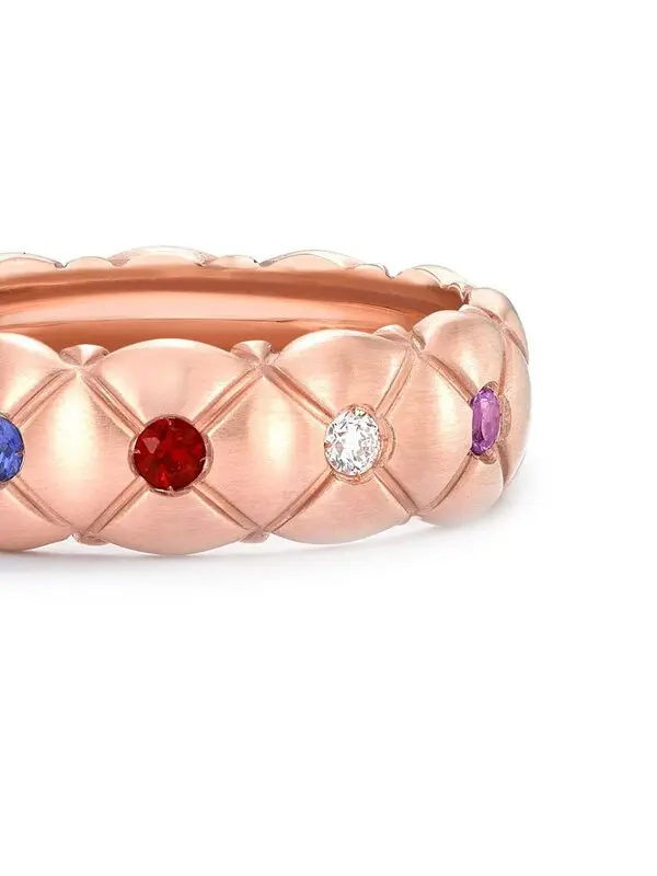 Faberge 18kt Rose Gold Treillage Ring