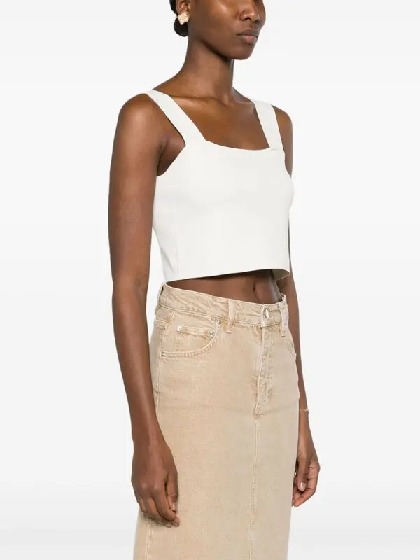 Maje Knitted Crop Top - White