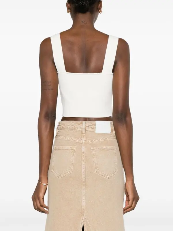Maje Knitted Crop Top - White