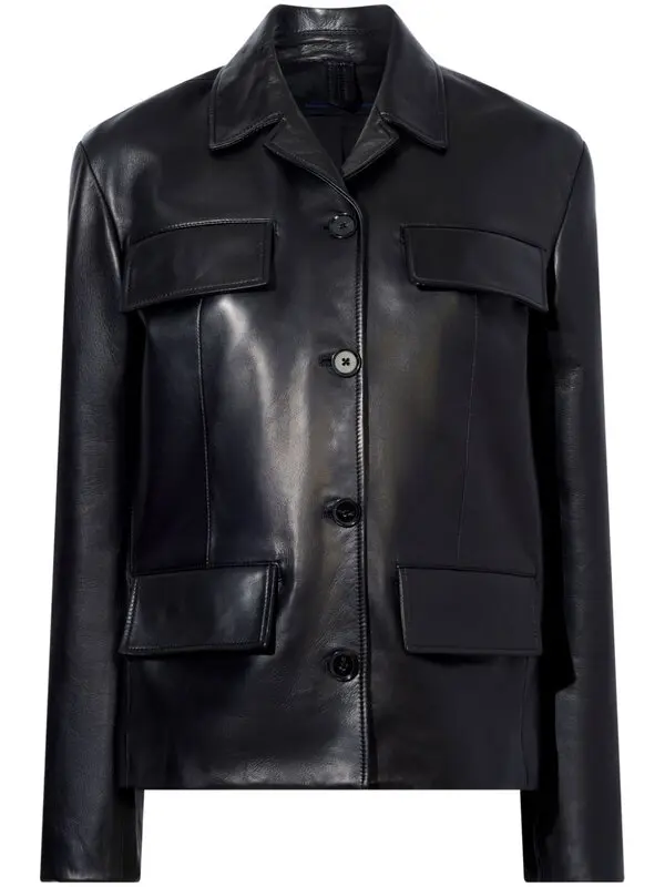 Proenza Schouler Roos Button-up Leather Jacket - Black