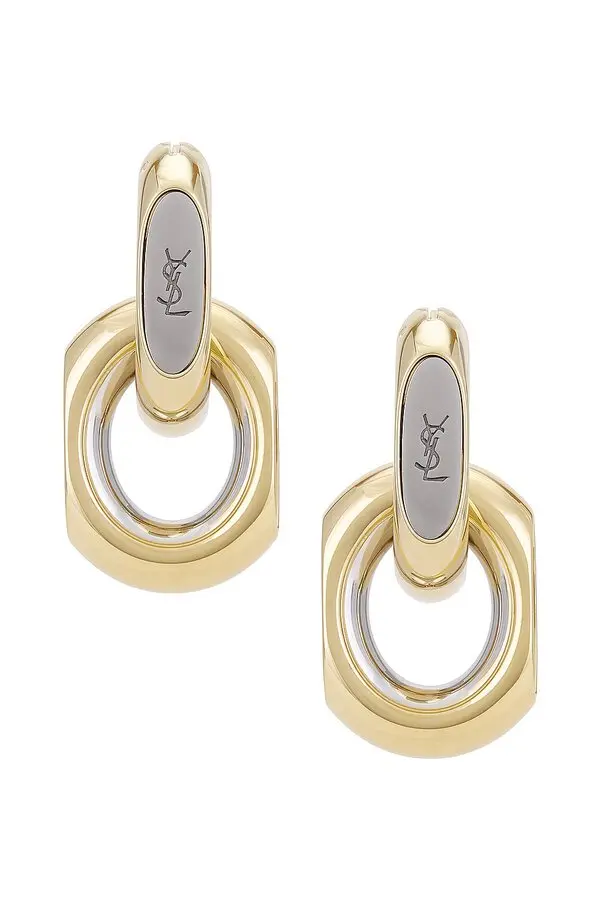 Saint Laurent Duo Link Earrings - Dore & Palladium
