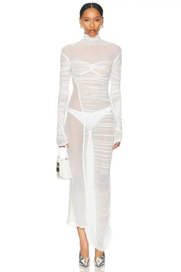 MUGLER Mesh Long Dress