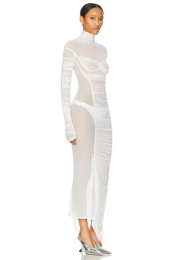 MUGLER Mesh Long Dress