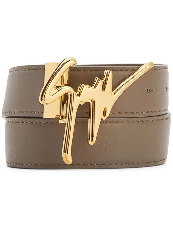 GIUSEPPE ZANOTTI Logo-lettering Belt - Grey