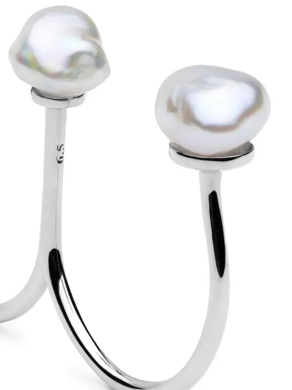 AUTORE MODA 9kt Gold Keshi Pearl Ring - White