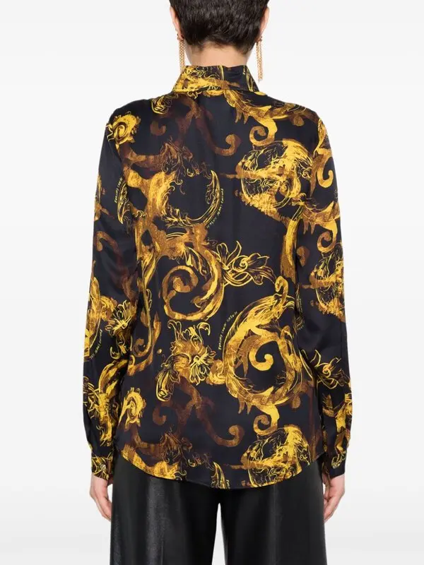 Versace Watercolour Couture-print Shirt - Black