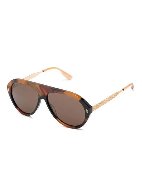 Gucci Tortoiseshell Navigator-frame Sunglasses
