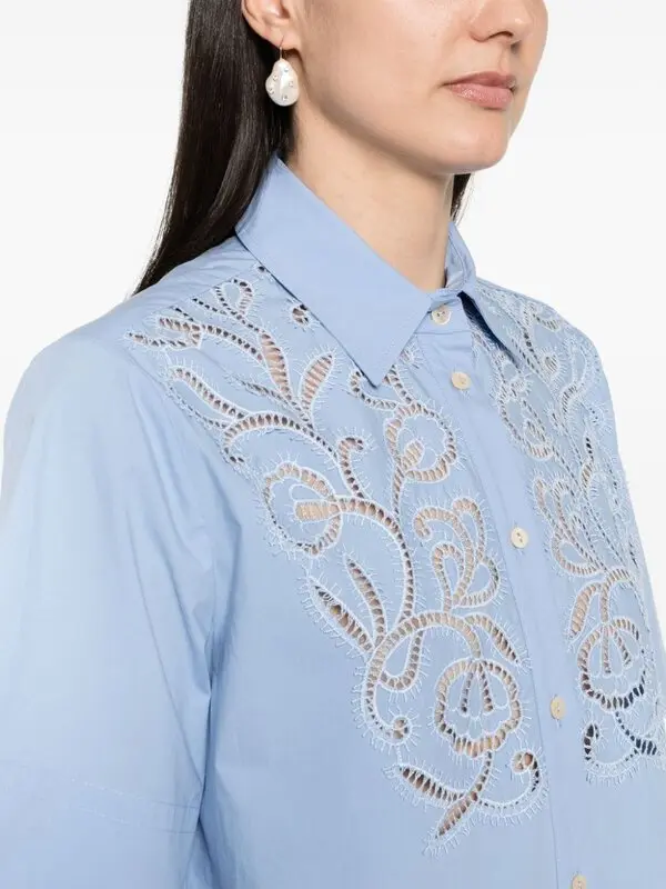 P.a.r.o.s.h Guipure-lace Cotton Shirt