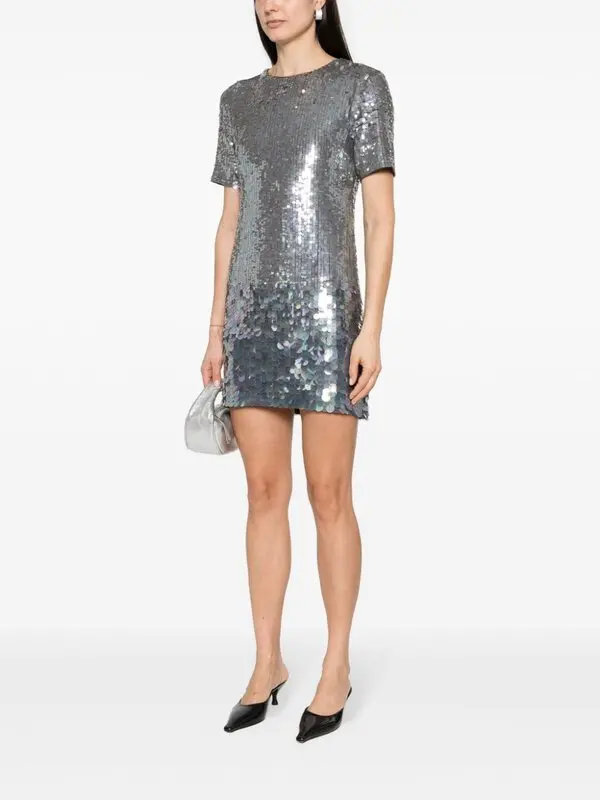P.a.r.o.s.h Sequinned Mini Shirt Dress - Grey