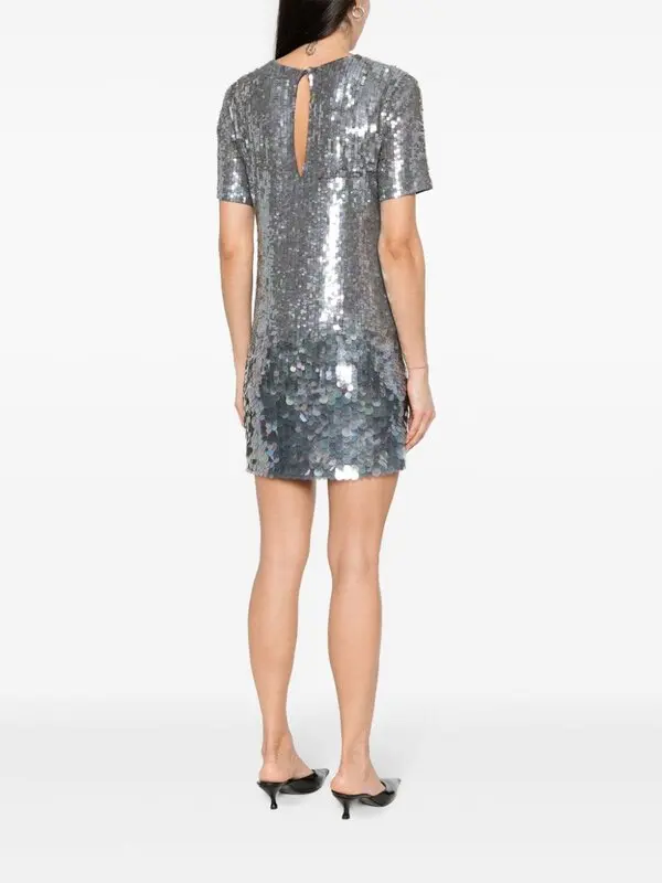 P.a.r.o.s.h Sequinned Mini Shirt Dress - Grey