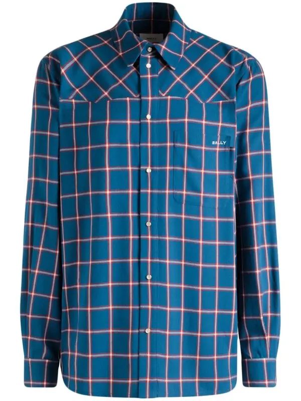 Bally Logo-embroidered Plaid Shirt