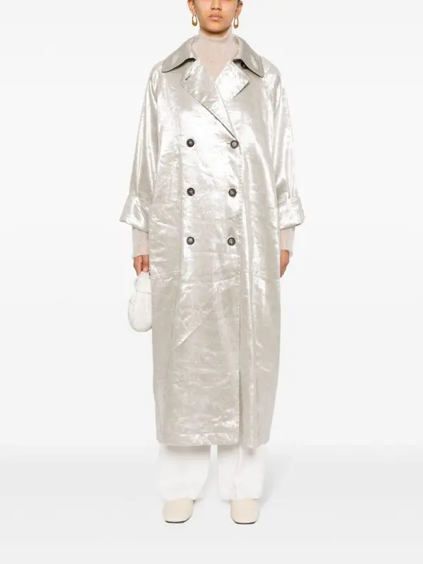 Brunello Cucinelli Metallic-finish Trench Coat