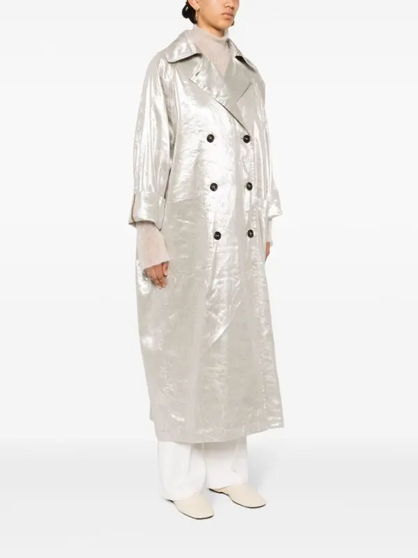 Brunello Cucinelli Metallic-finish Trench Coat