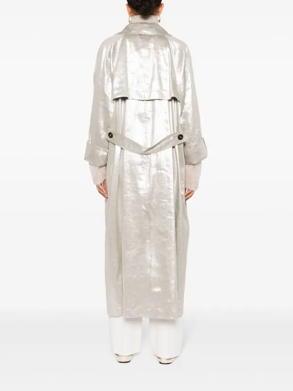 Brunello Cucinelli Metallic-finish Trench Coat