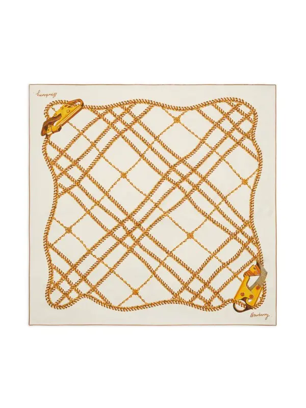 Burberry Chain Check-print Silk Scarf
