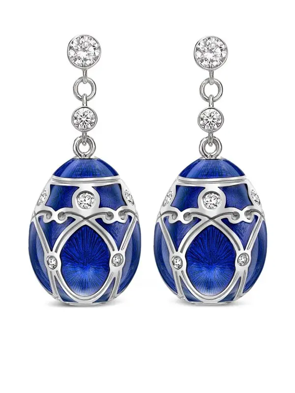 Faberge 18kt White Gold Heritage Palais Diamond Earrings