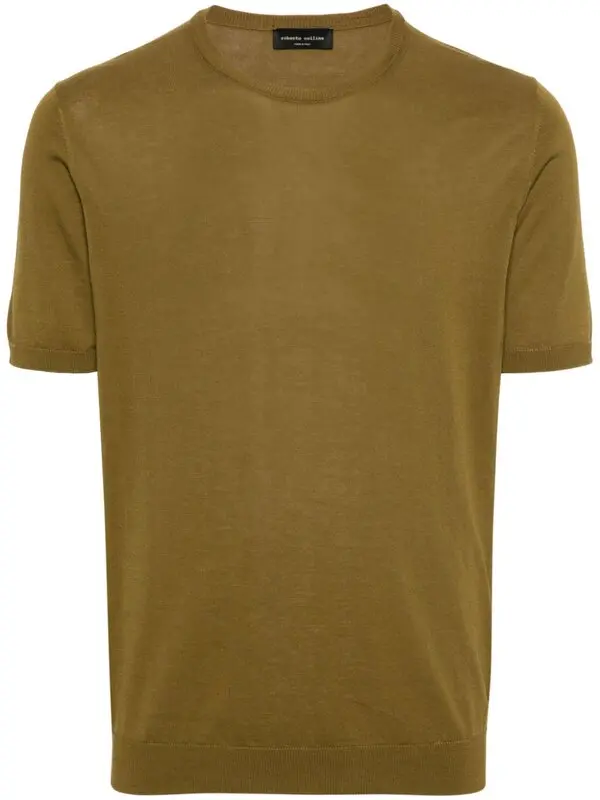 ROBERTO COLLINA Ribbed Short-sleeved Jumper
