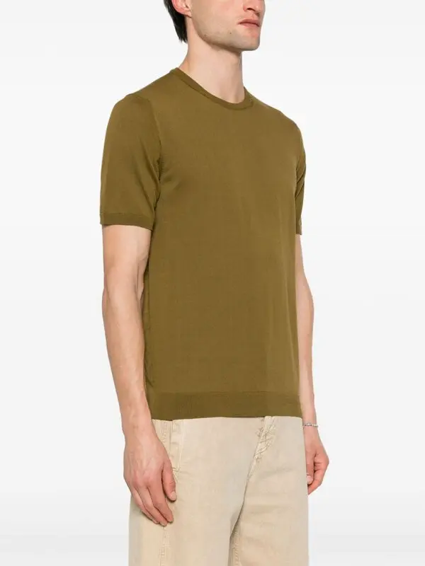ROBERTO COLLINA Ribbed Short-sleeved Jumper