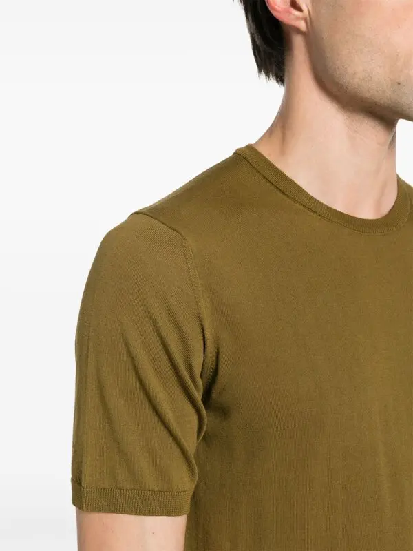 ROBERTO COLLINA Ribbed Short-sleeved Jumper