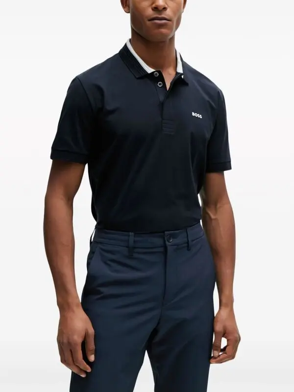 BOSS Logo-print Polo Shirt - Blue