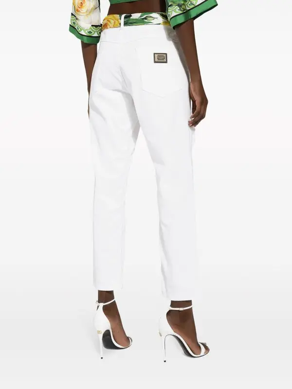 Dolce & Gabbana Distressed Straight Jeans - White