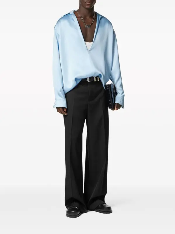 Versace Wide-leg Virgin Wool Trousers