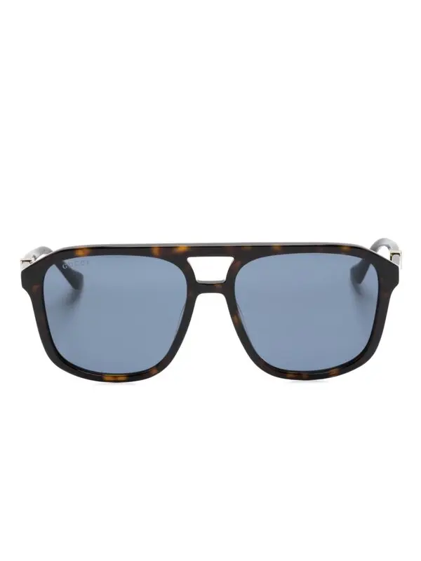 Gucci Tortoiseshell Navigator Sunglasses - Brown
