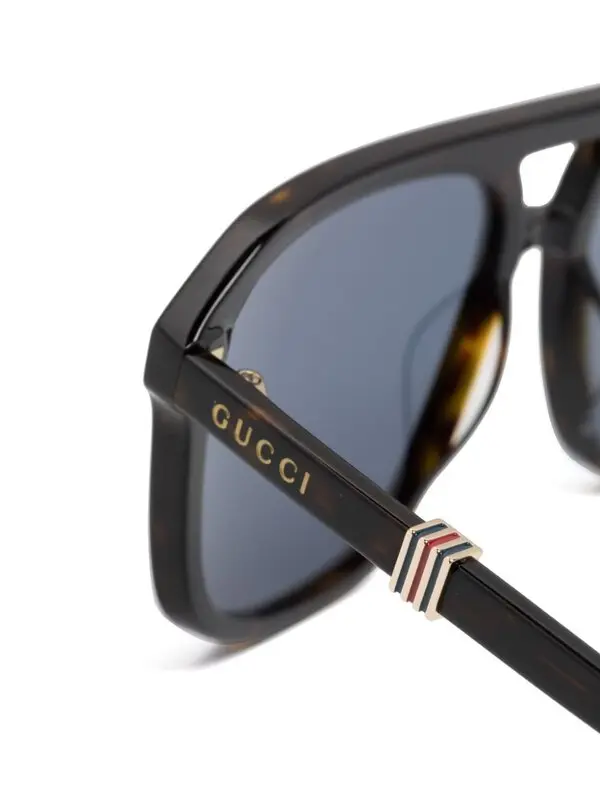 Gucci Tortoiseshell Navigator Sunglasses - Brown