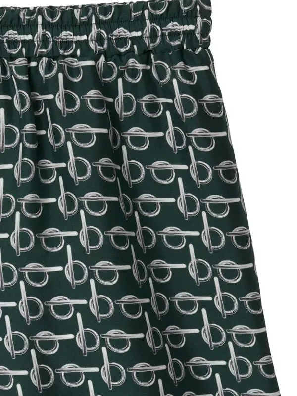 Burberry B-print Silk Shorts - Green