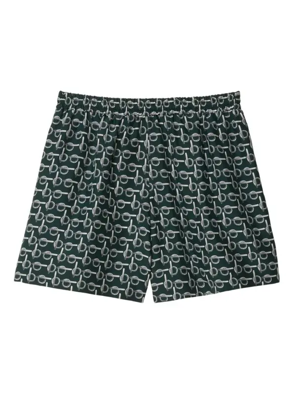 Burberry B-print Silk Shorts - Green