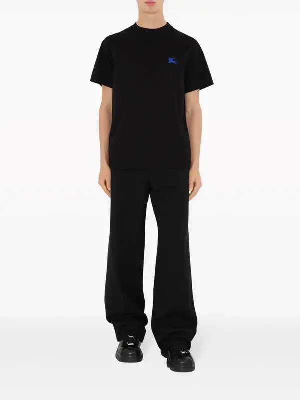 Burberry Embroidered Cotton T-shirt - Black