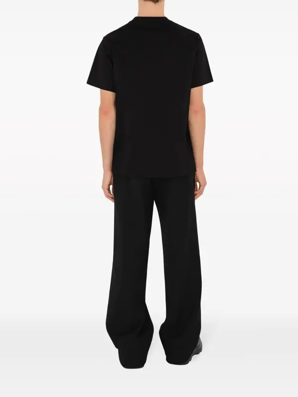 Burberry Embroidered Cotton T-shirt - Black