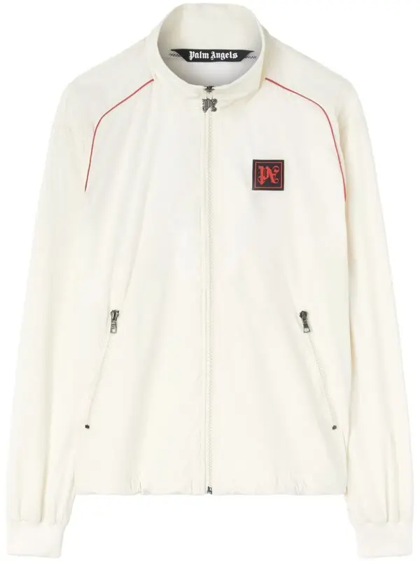 Palm Angels Logo-embroidered Bomber Jacket - White