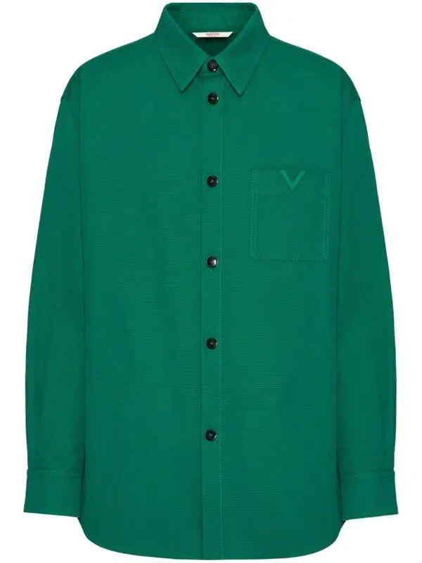 Valentino Garavani Vlogo Signature Canvas Shirt Jacket - Green