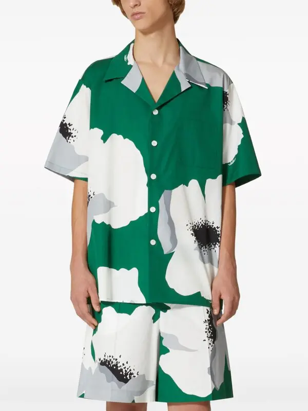 Valentino Garavani Flower Portrait-print Bowling Shirt