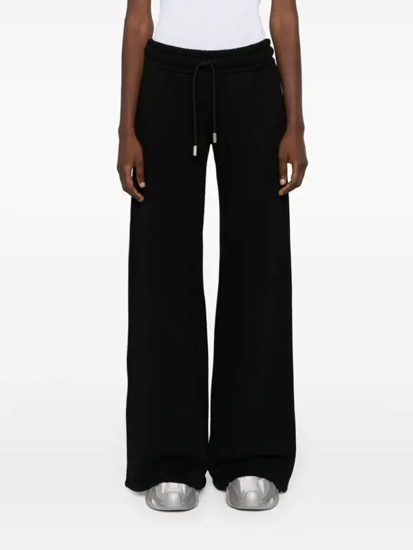 Off-White Diag-stripe Wide-leg Trousers - Black