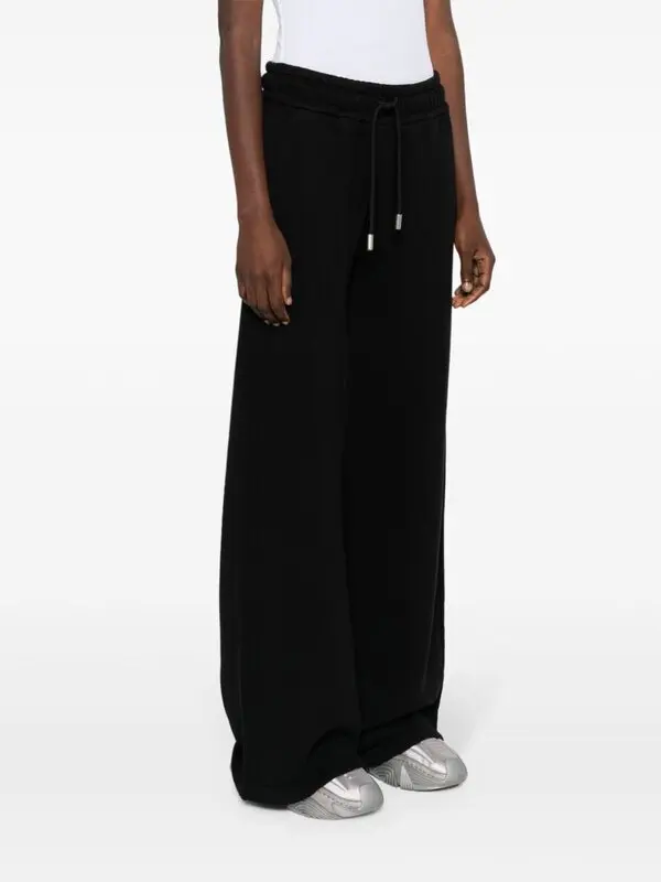 Off-White Diag-stripe Wide-leg Trousers - Black