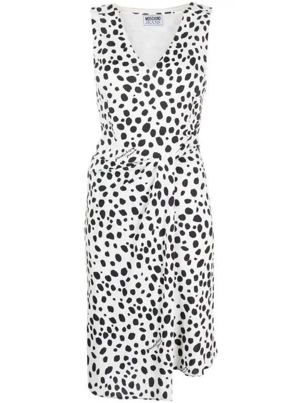Moschino Polka Dot-print Gathered Dress