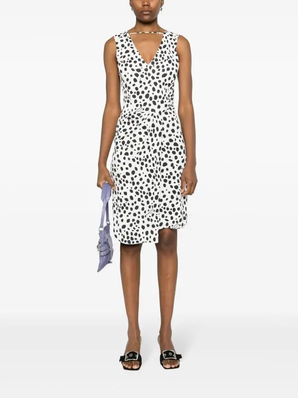 Moschino Polka Dot-print Gathered Dress