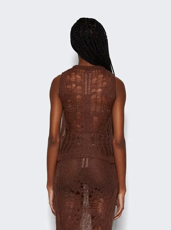 Rick Owens Spider Open-knit Tank Top - Brown